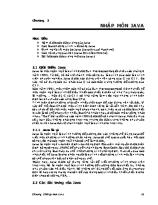 Bài giảng CoreJava - Chương 2: Nhập môn Java