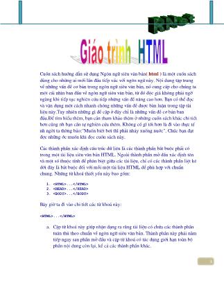 Giáo trình HTML