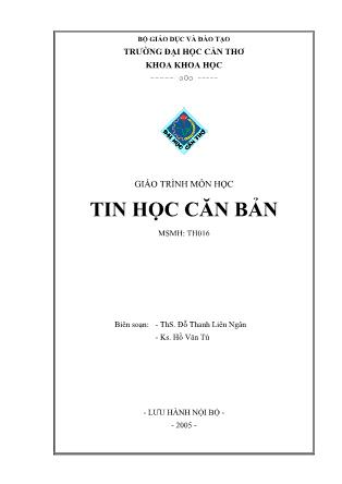 Giáo trình Tin học căn bản - Đại học Cần Thơ