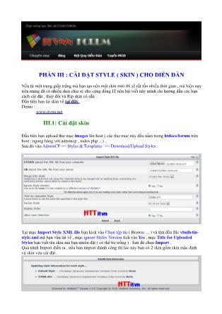 Hướng dẫn tự thiết kế forum VBB 4.x - Phần 3: Cài đặt style (skin) cho diễn đàn