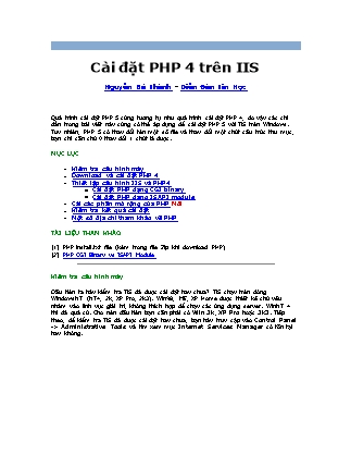 Tài liệu Cài đặt PHP 4 trên IIS