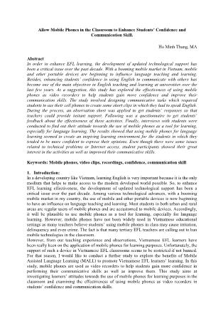 Allow Mobile Phones in the Classroom to Enhance Students’ Confidence ...