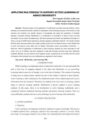 Applying multimedia to support active learning at hanoi university