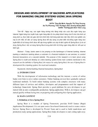 Design and development of backend applications for banking online systems using java spring boot