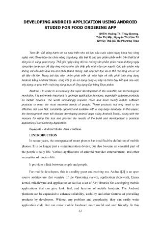 Developing android application using android studio for food ordering app