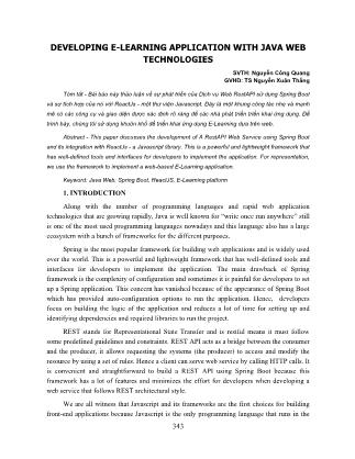 Developing e-learning application with java web technologies