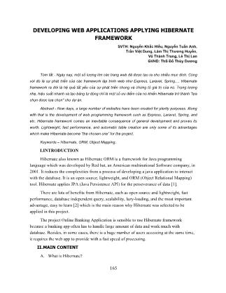 Developing web applications applying hibernate framework