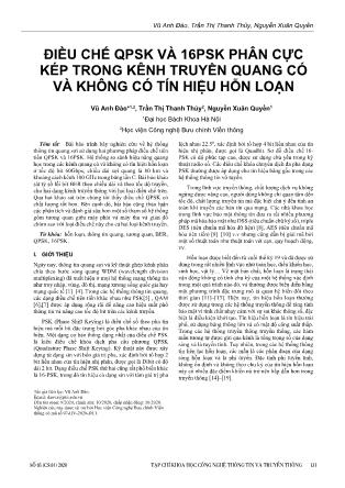 Điều chế QPSK và 16PSK phân cực kép trong kênh truyền quang có và không ...