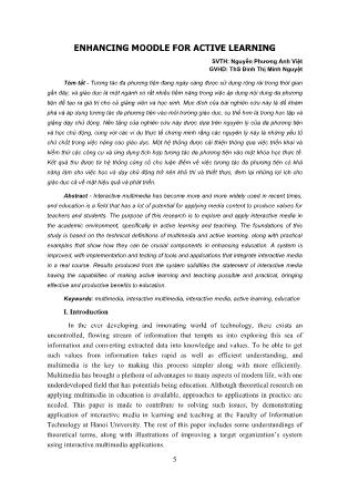 Enhancing moodle for active learning