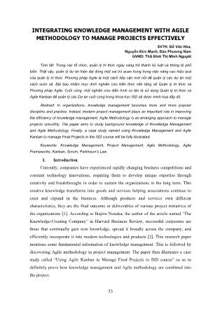 Integrating knowledge management with agile methodology to manage projects effectively