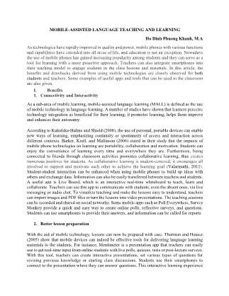 Mobile-assisted language teaching and learning