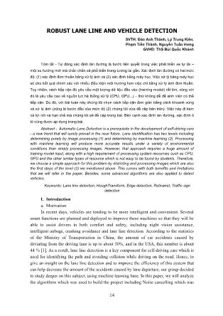 Robust lane line and vehicle detection