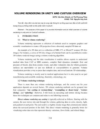 Volume rendering in unity and CustusX overview